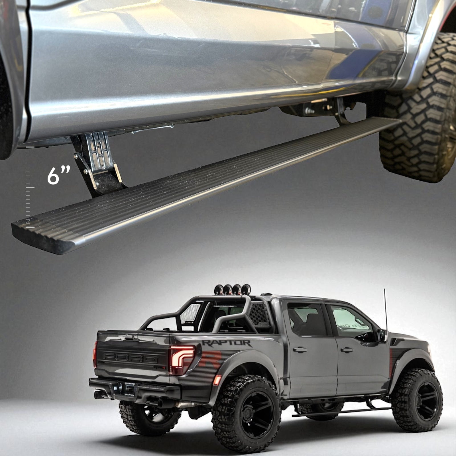 Ford F150 Power Running Boards 6-inch | Retractable Aluminum Steps with ...