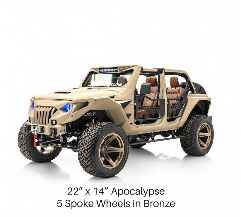 Apocalypse 5-Spoke Wheels for Jeep Wrangler / Gladiator (Bronze) 20x12 ...