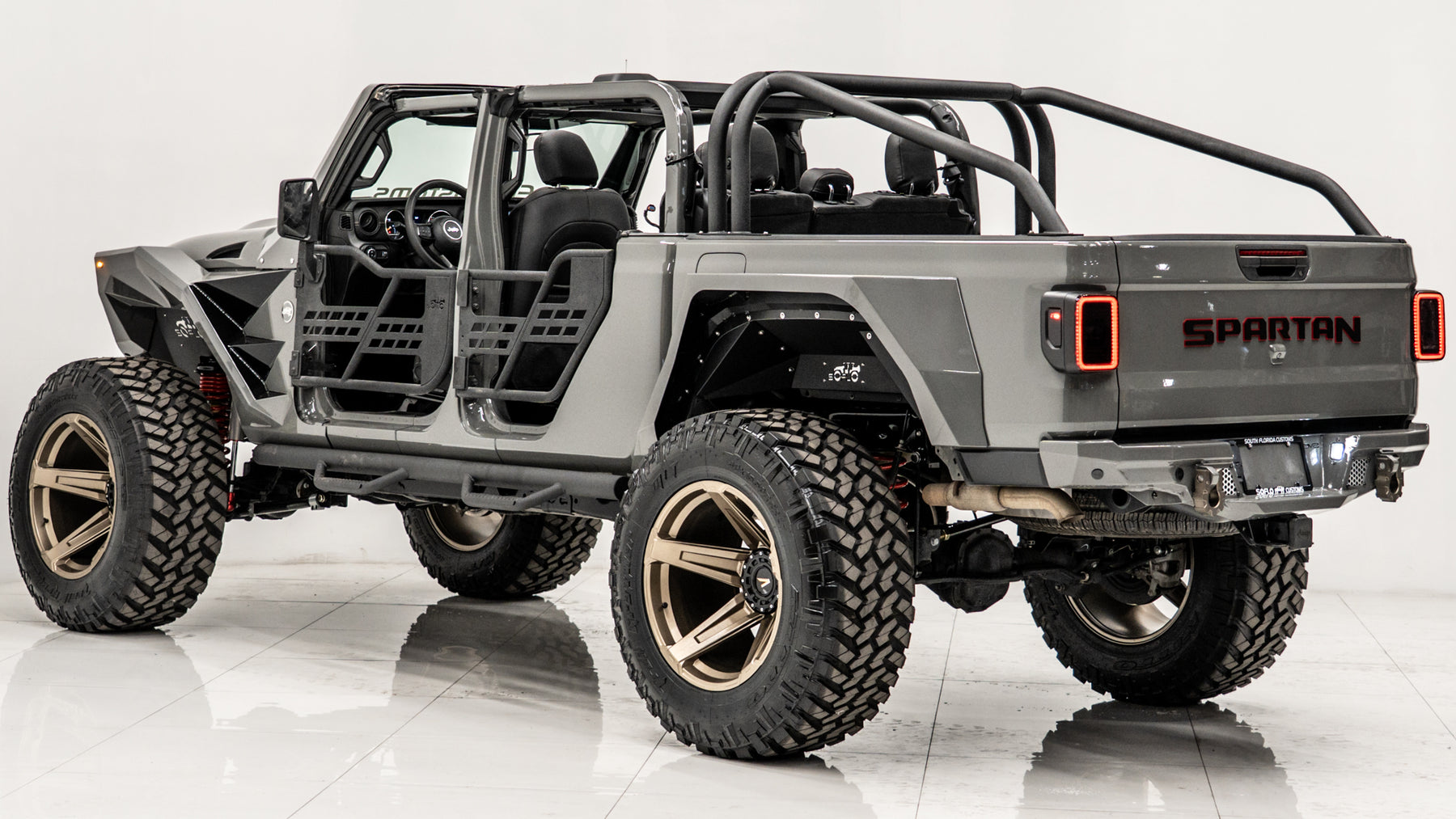 Jeep Gladiator Roll Bar Cage (2020-2025 JT) Aluminum with Black Armor ...