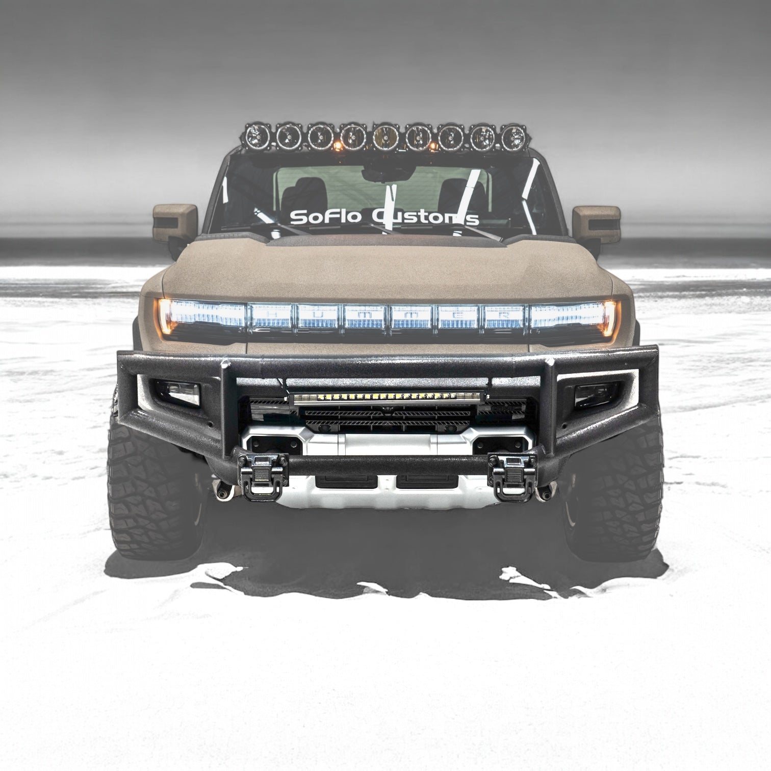 GMC Hummer EV Bull Bar – Aluminum Brush Guard with Black Kevlar Finish ...