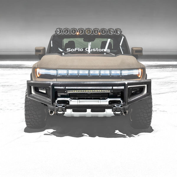 GMC Hummer EV Bull Bar – Aluminum Brush Guard with Black Kevlar Finish ...
