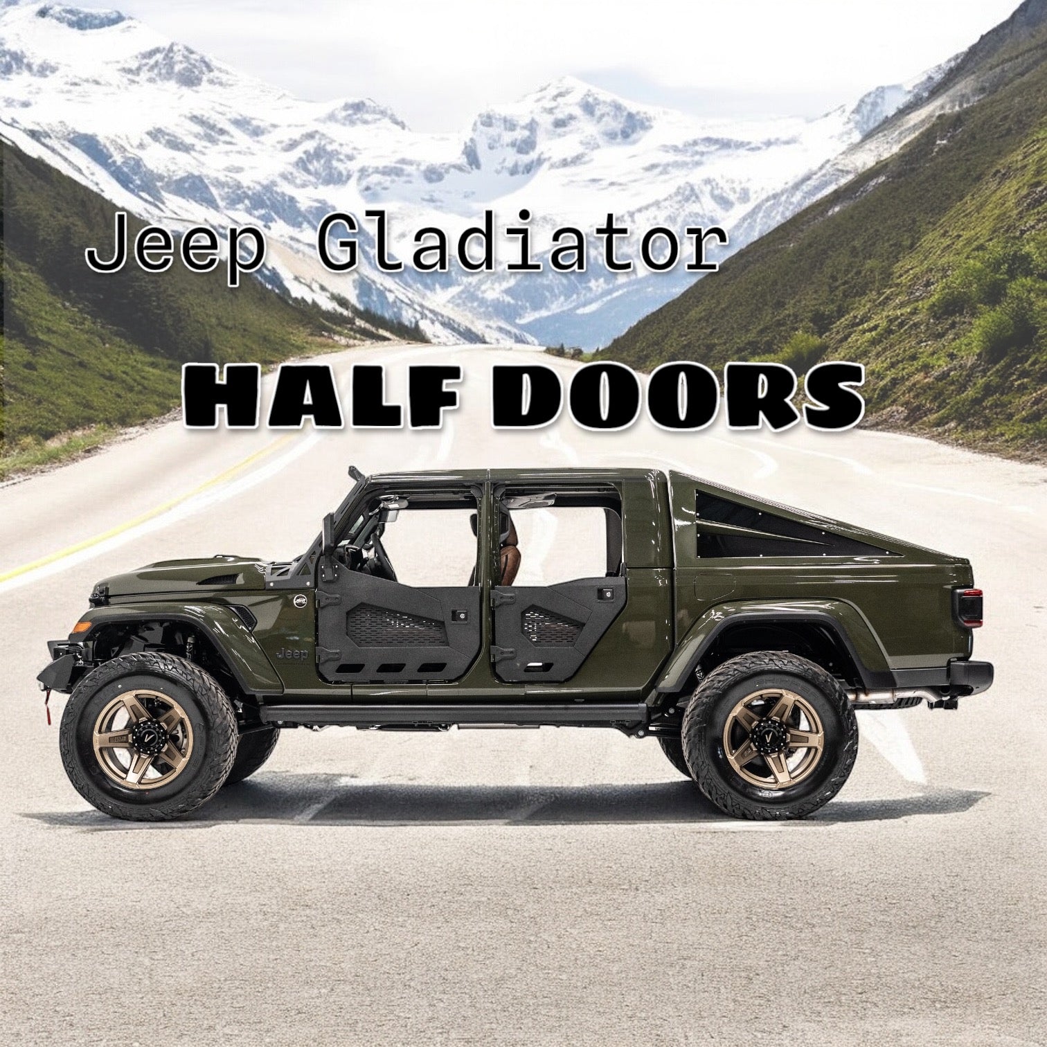Jeep Gladiator JT Half Doors 2020-2024 | Rugged Steel w/ Mesh & Mirrors ...