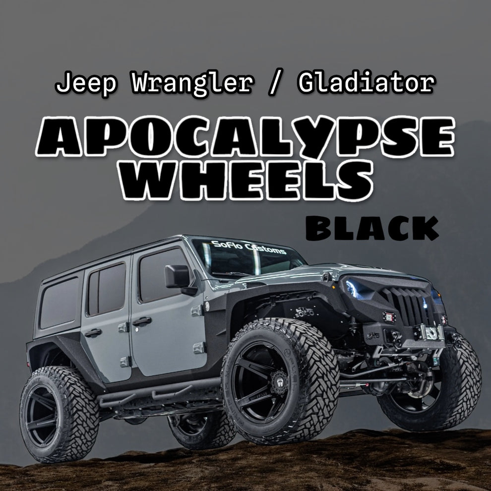 Apocalypse 5-Spoke Wheels for Jeep Wrangler / Gladiator (Black) 20x12 ...