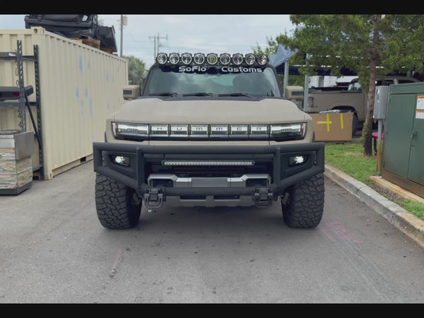 GMC Hummer EV Bull Bar – Aluminum Brush Guard with Black Kevlar Finish ...